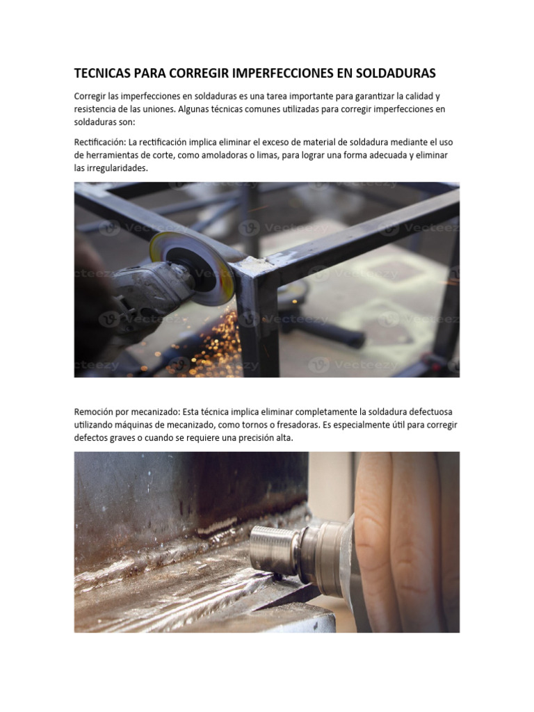 Técnicas para Corregir Soldaduras | PDF | Construcción | Soldadura