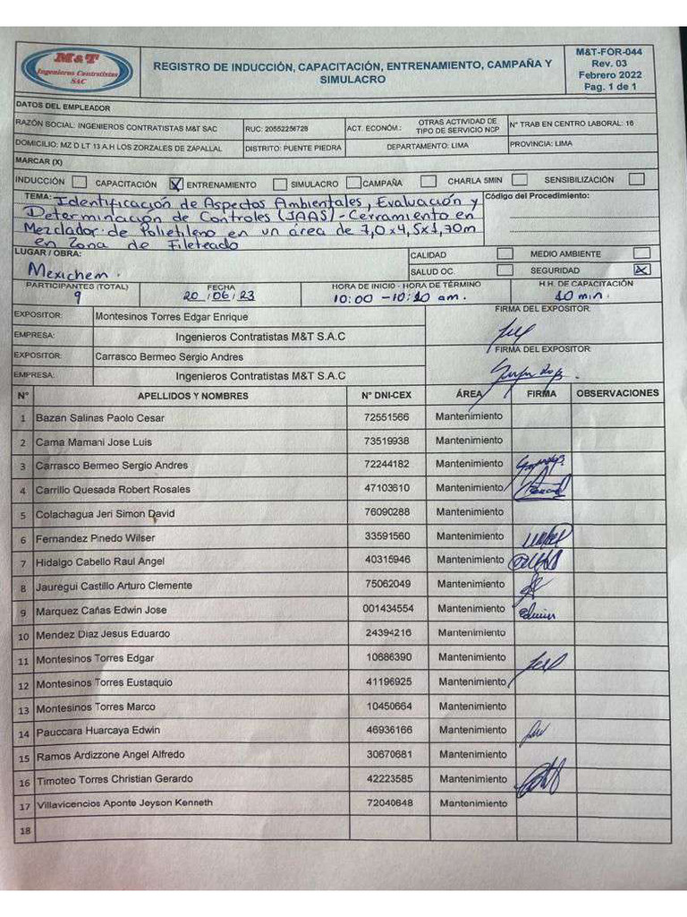 IAAS - Cerramiento en Mezclador de Polietileno en Un Área de 7x4.5x1 ...