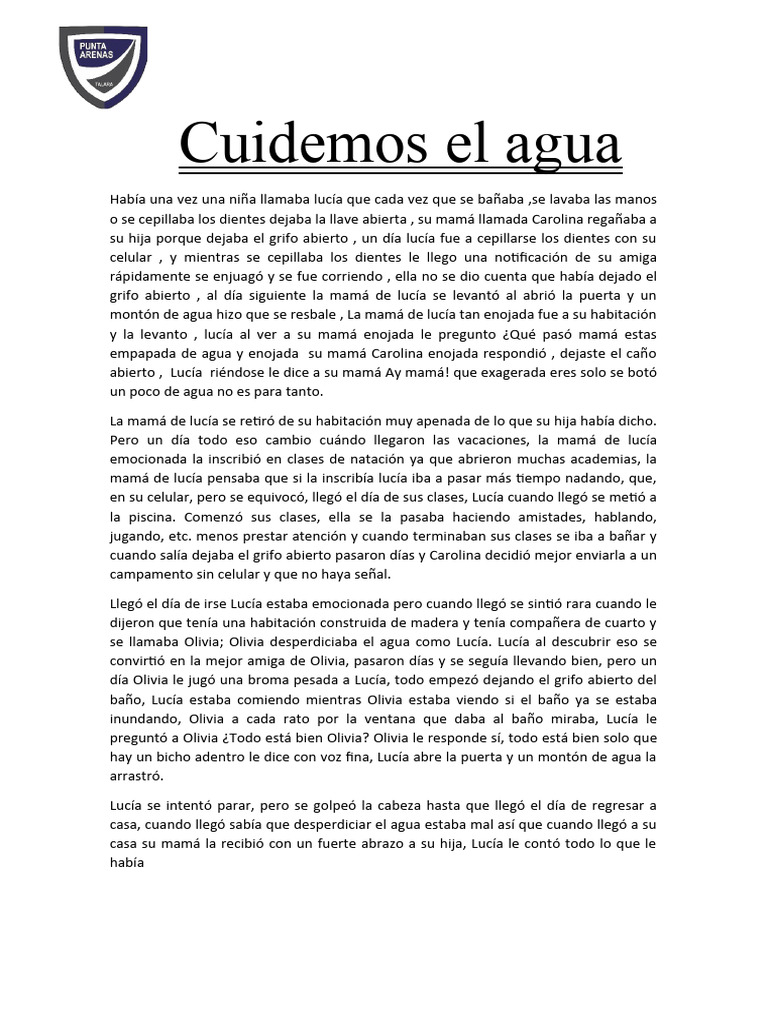 Cuento - Cuidemos El Agua | PDF