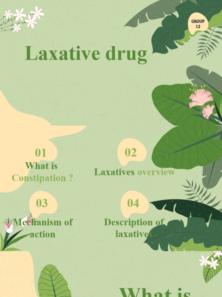 Topic 12 - Laxative Drugs | PDF | Constipation | Feces