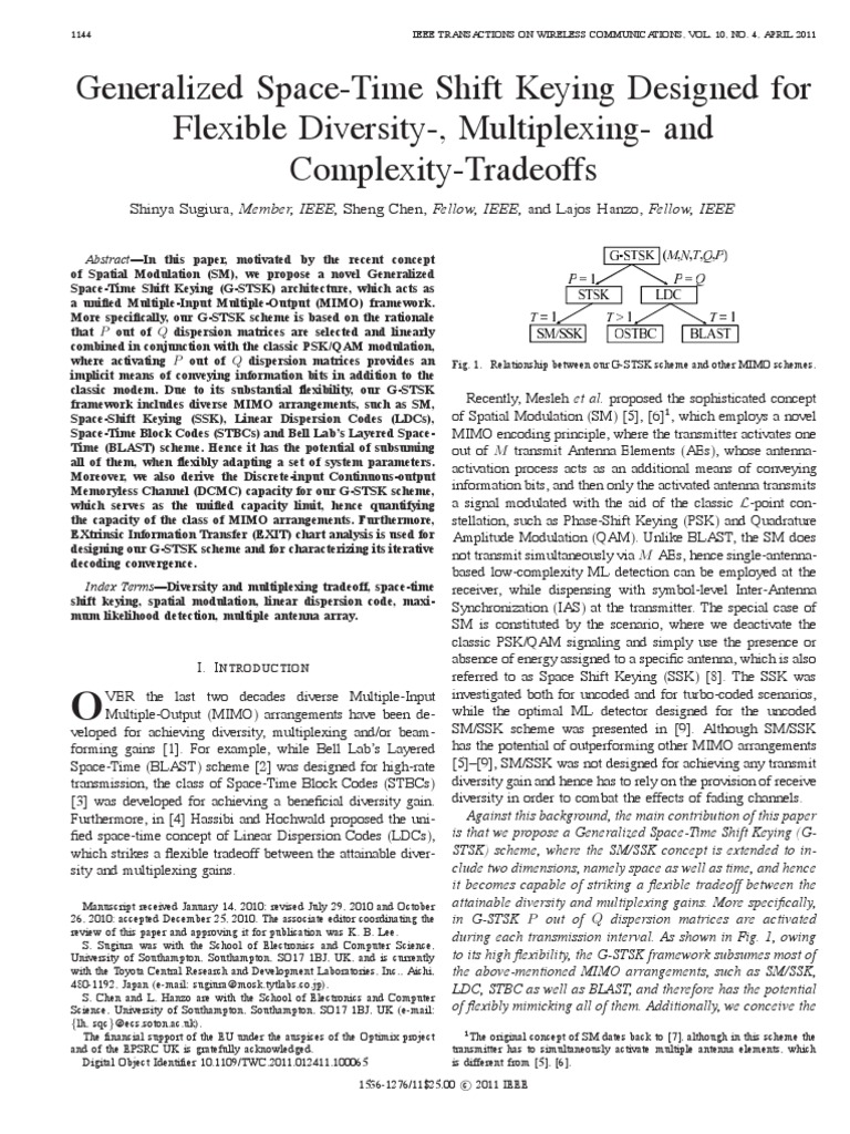 Generalized Space Time Shift Keying | PDF | Mimo | Forward Error Correction