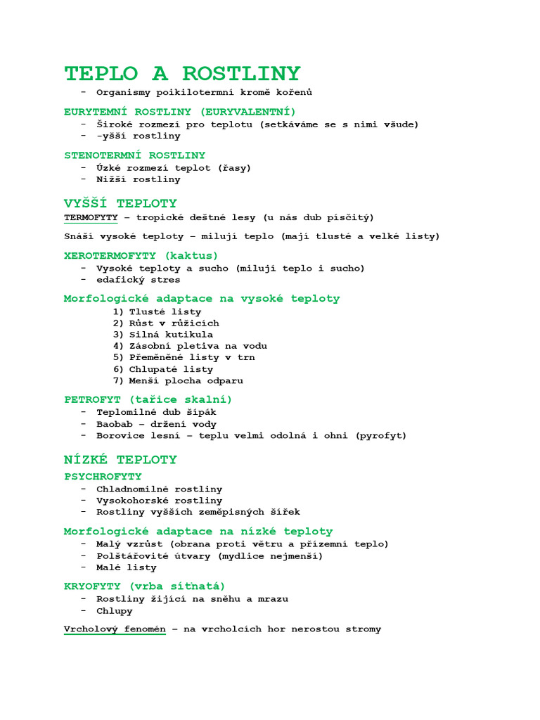 Rostliny A Teplo | PDF