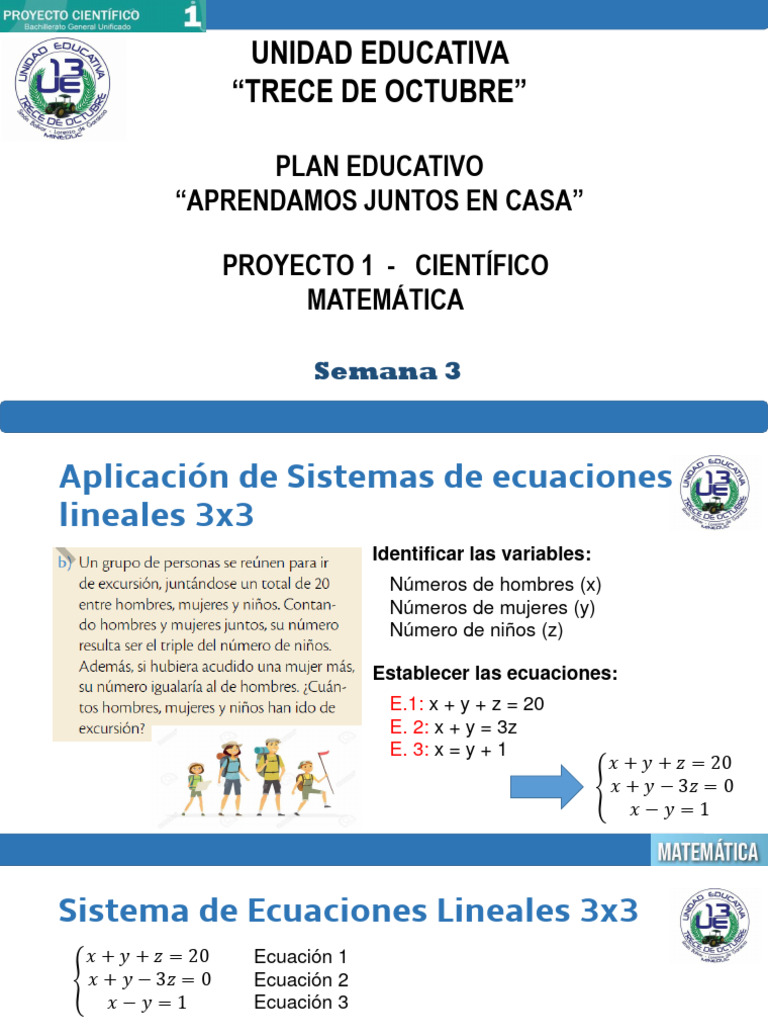 Math Semana 3 Proyecto Cientifico1 | PDF | Ecuaciones | Sistema de ecuaciones lineales