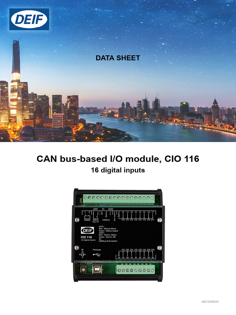 Cio 116 Data Sheet 4921240524 Uk | PDF | Usb | Input/Output