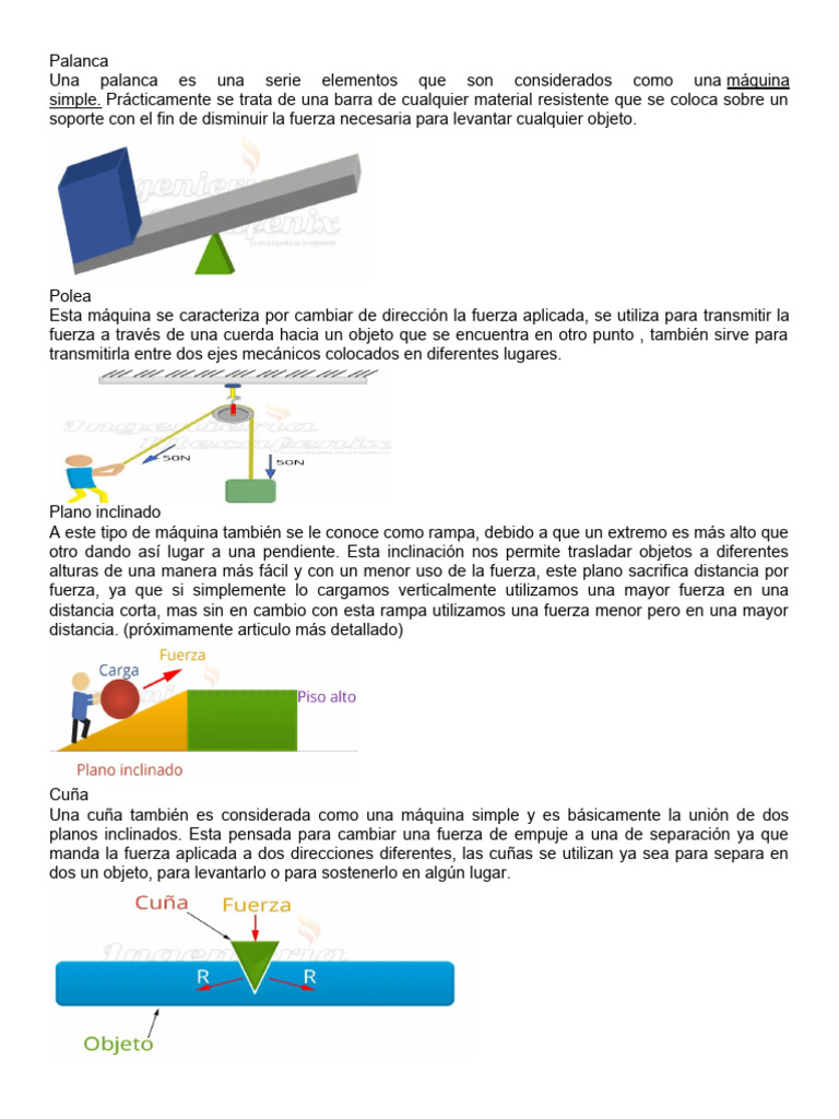Maquinas Simples | Descargar gratis PDF | Engranaje | Máquinas