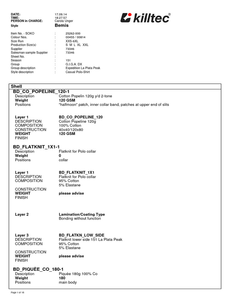 Bemis StyleSheet 25262-000 140917 183120 | PDF | Clothing | Fashion