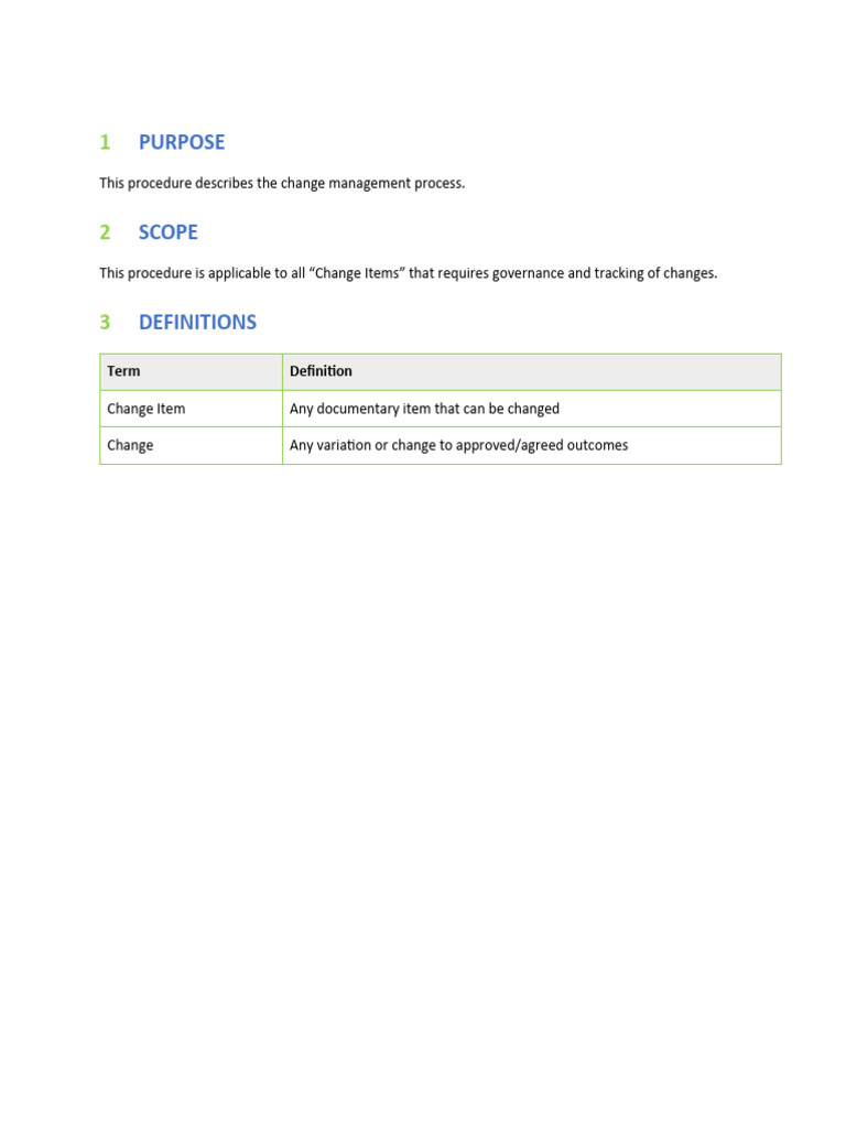 Change Management Procedure | PDF | Business