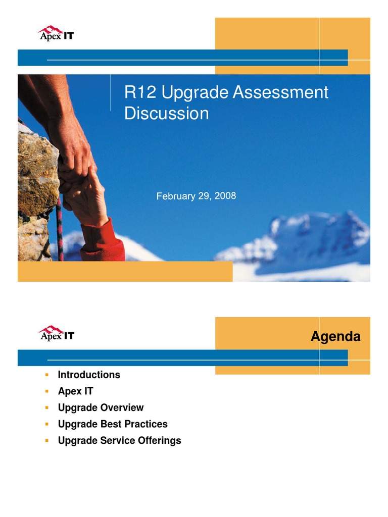 R12 Upgrade Assessment Overview | PDF | Technology & Engineering