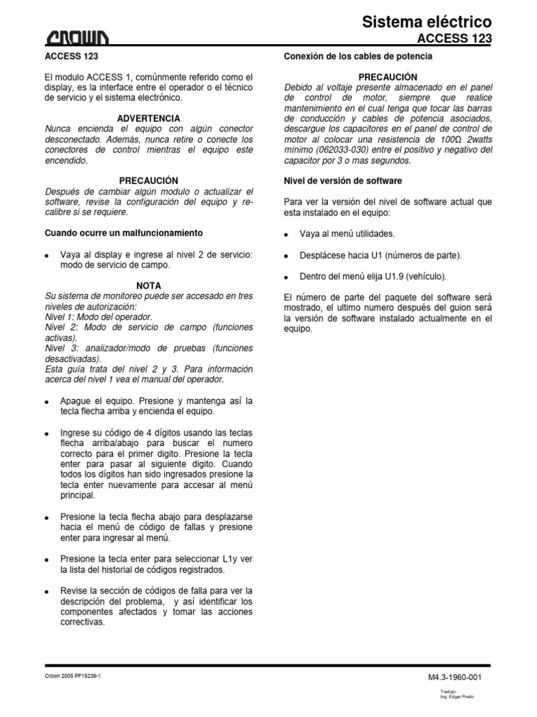 Manual de Uso ACCESS 123 Crown | PDF | Software | Bienes manufacturados
