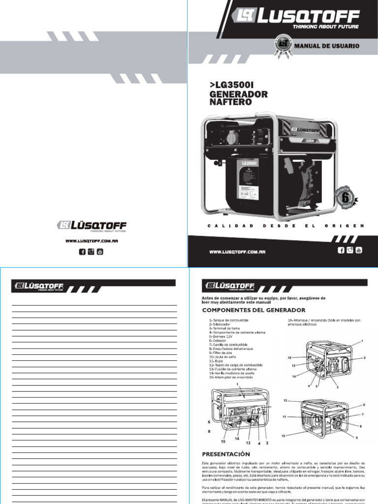Manual Lusqtoff Electrogenerador | PDF