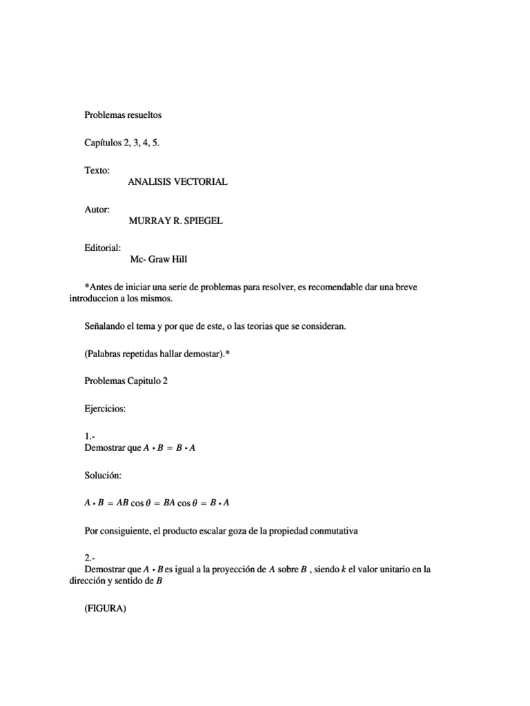 Solucionario de Schaum Analisis Vectorialpdf | PDF | Vector Euclidiano ...