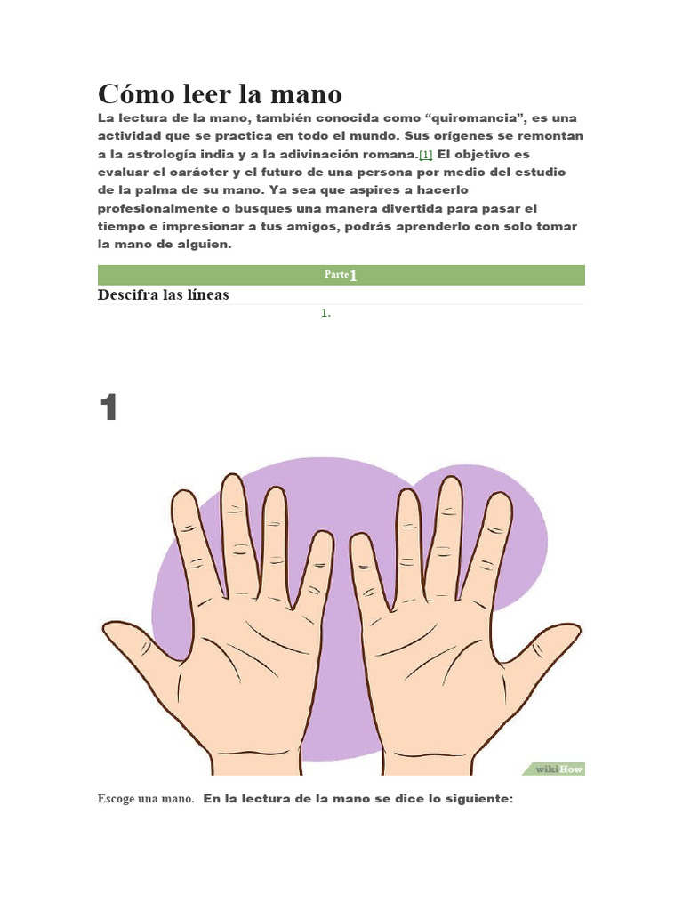 Cómo Leer La Mano | PDF | Las emociones | Mano