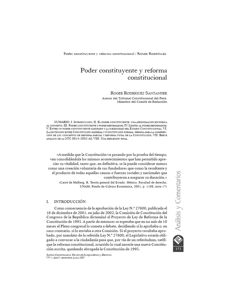 05 Rodríguez Santander - Poder Constituyente y Reforma Constitucional ...