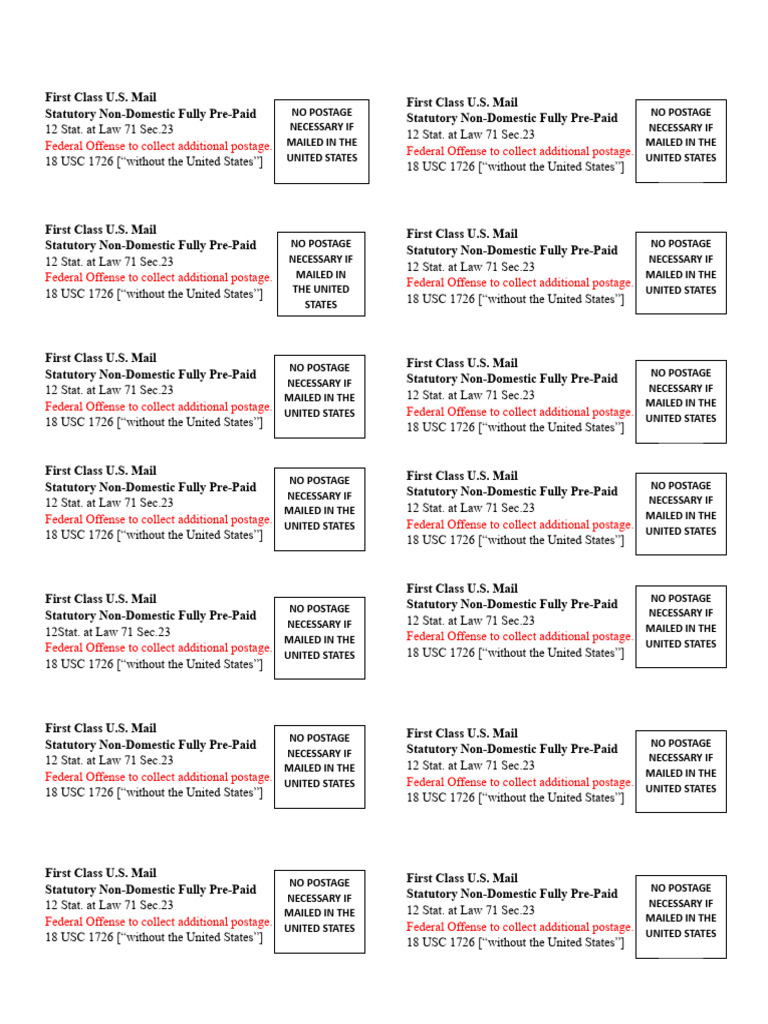 Free Mailing Labels: No Postage Required | PDF | Mail | Government