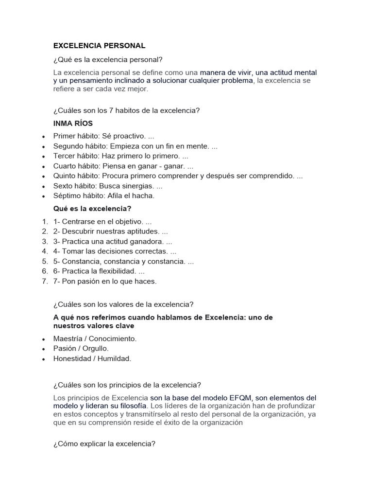 Excelencia Personal | PDF | Amor