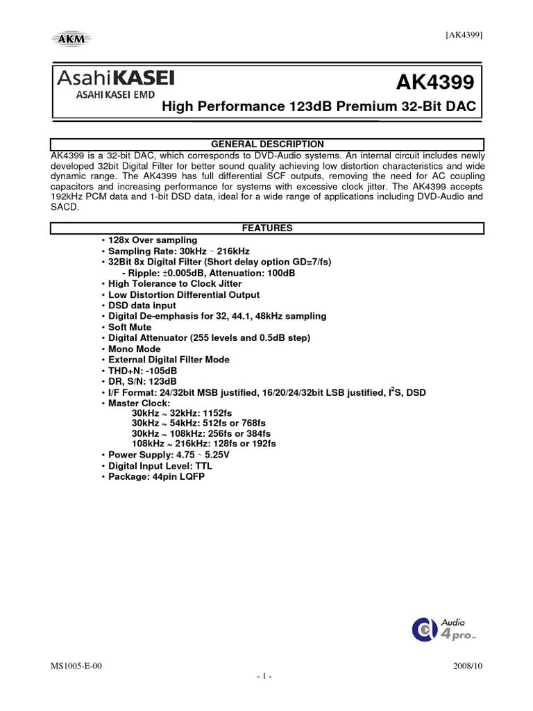 Ak 4399 | PDF | Capacitor | Filter (Signal Processing)