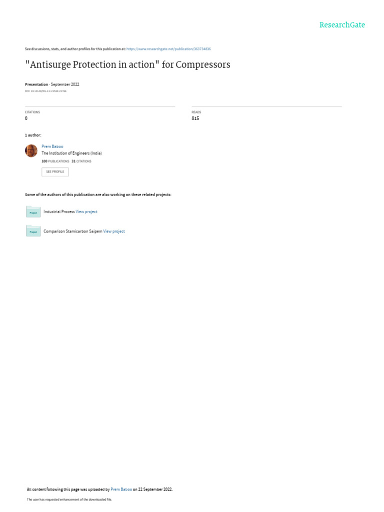 Anti Surge Protection in Action For Compressors | PDF | Energy ...