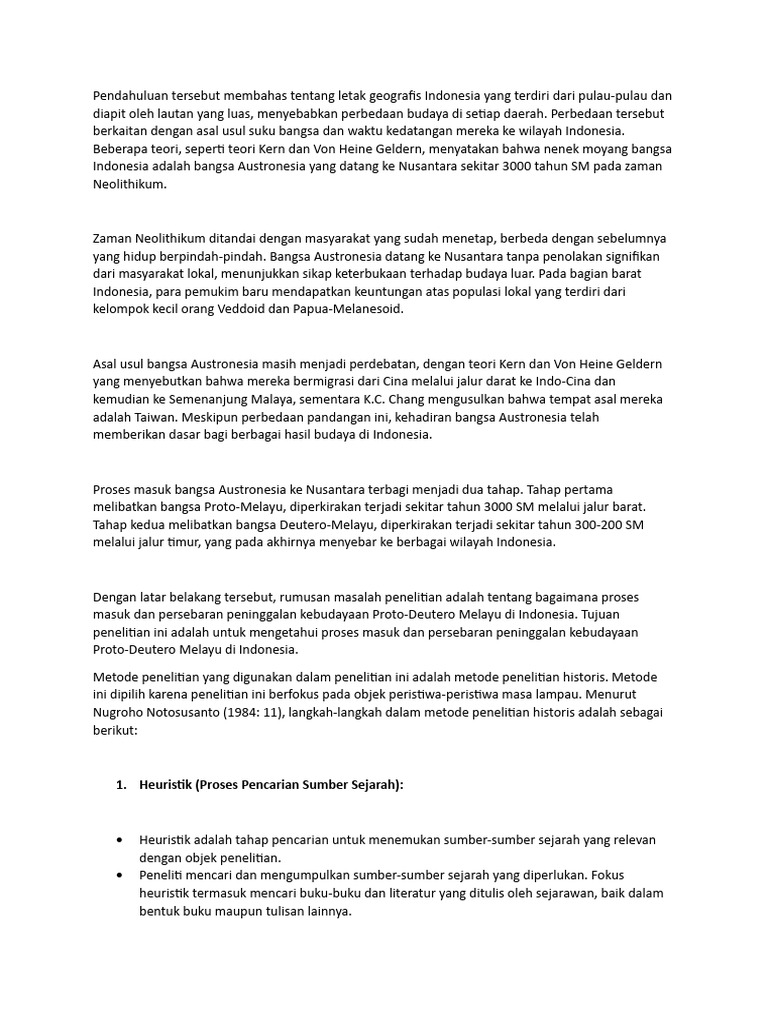 Sejarah Proto-Deutero Melayu di Indonesia | PDF | Ilmu Sosial | Sejarah
