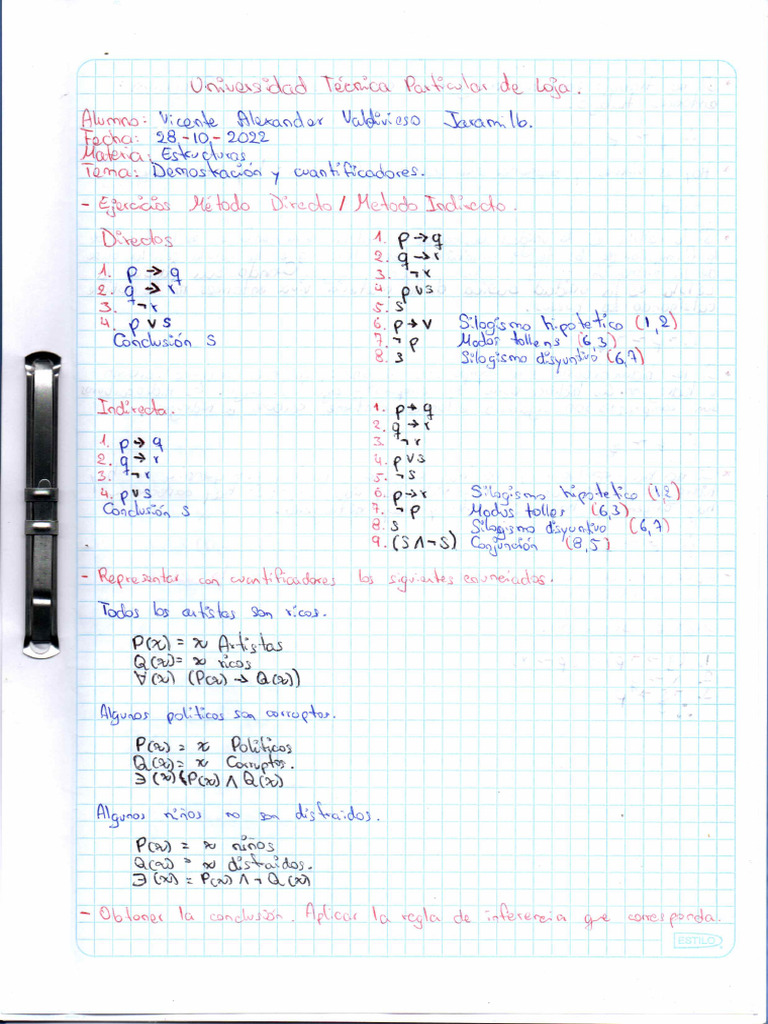 Tarea Nro. 1 Estructuras Discretas - Demostración y Cuantificadores | PDF Tarea Nro. 1 Estructuras Discretas - Demostración y Cuantificadores | PDF