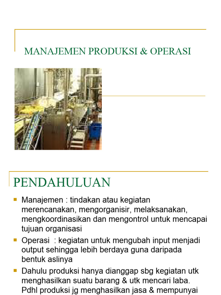 Manajemen Produksi dan Operasi Efisien | PDF