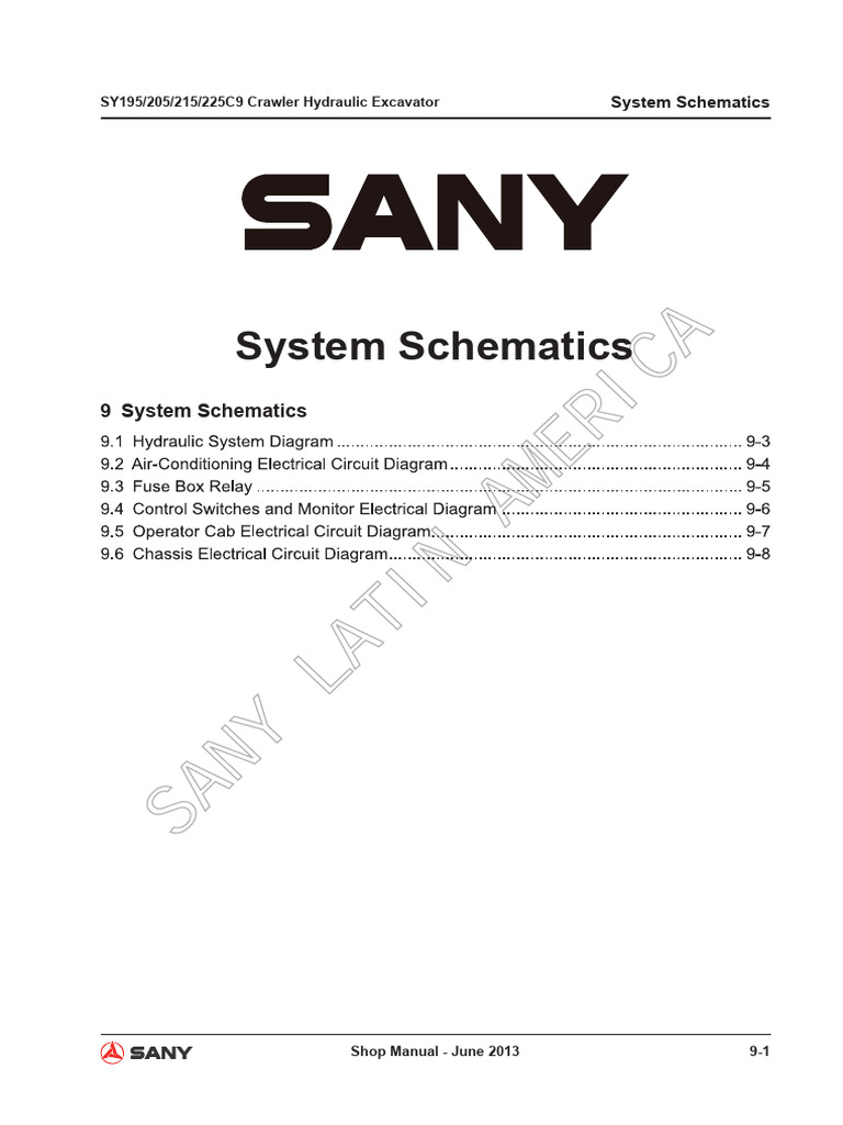 Sany Wiring Diagram-1 | PDF