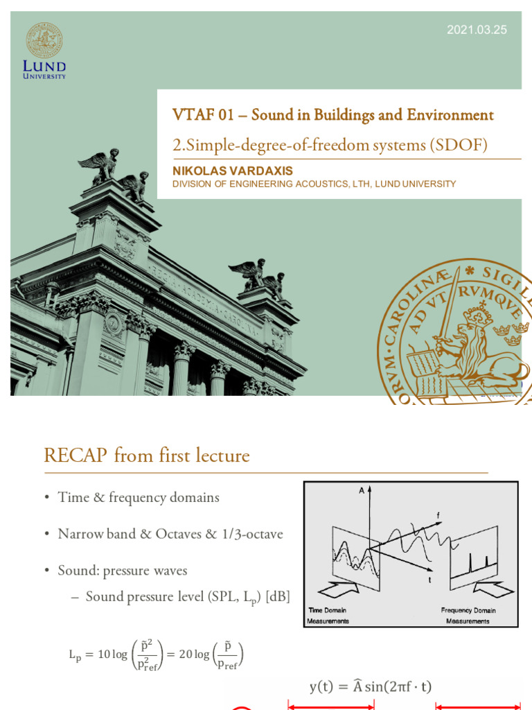 Nv2 Sdof 25mar2021 Vtaf01 | PDF | Damping | Resonance