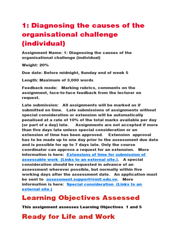 Assignment 1 - INSTRUCTIONS | PDF | Rubric (Academic) | Information