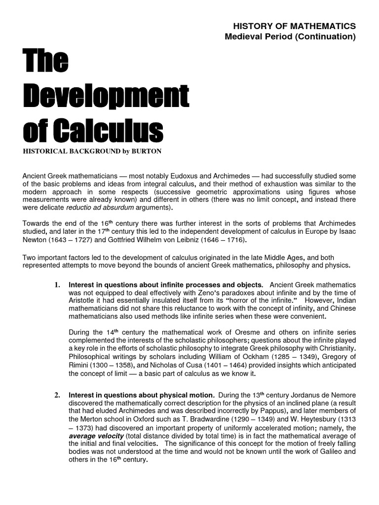 The Birth of Calculus | PDF | Calculus | Integral
