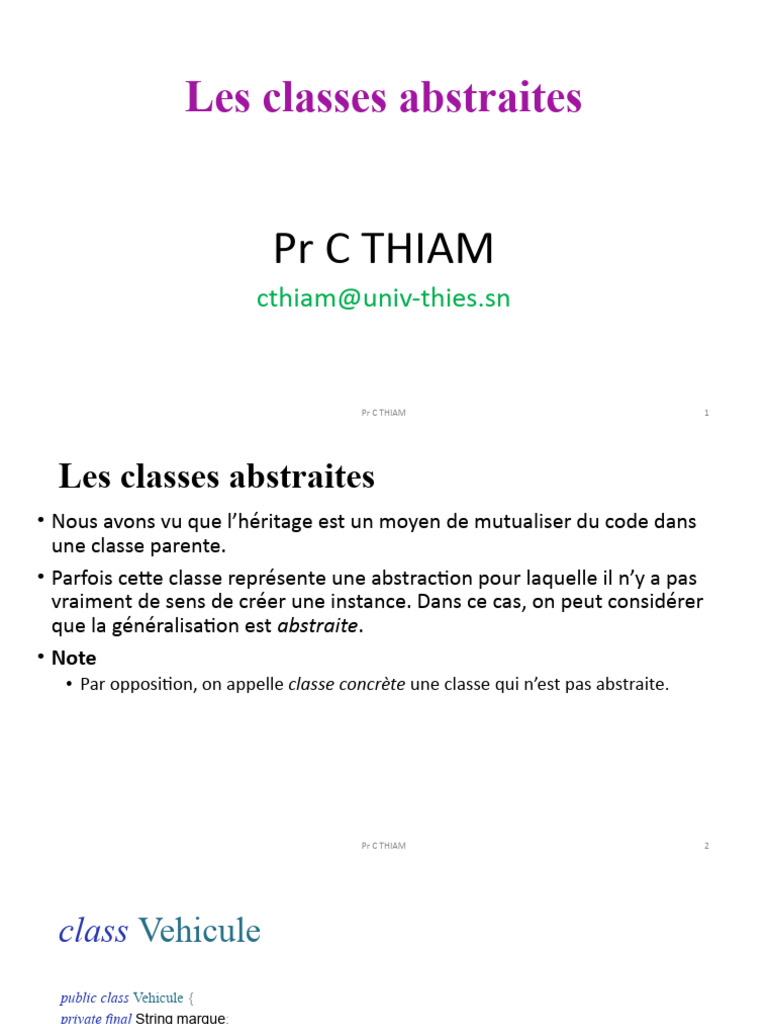 Classes Abstraites et Collections Java | PDF | Classe (informatique ...