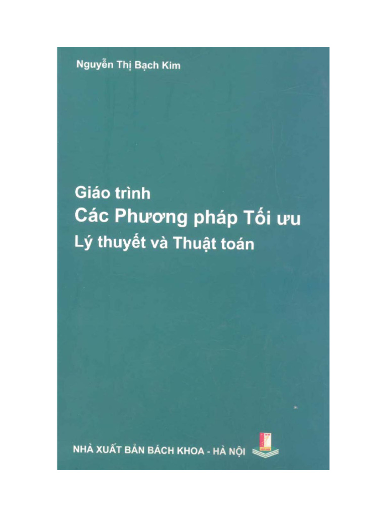 Giao Trinh Cac PP Toi Uu NTB Kim | PDF
