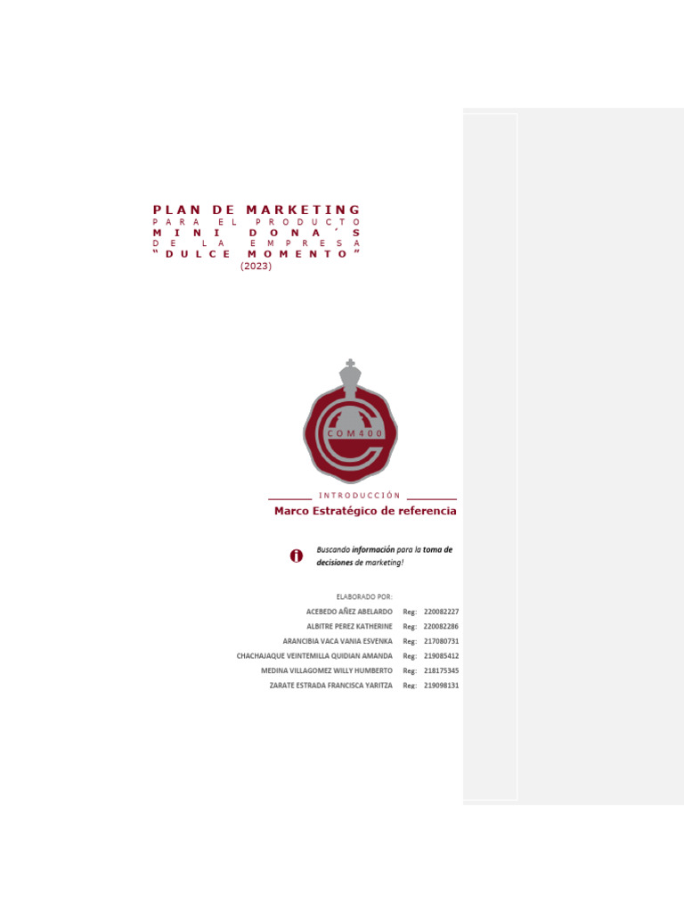 DULCE MOMENTO GRUPO 5 (1) Completo | PDF | Business | Iniciativa empresarial