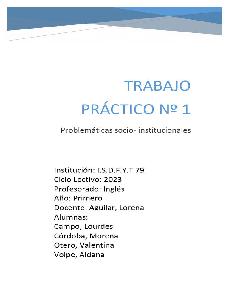 T.P 1 Psi | PDF | Business | Institución