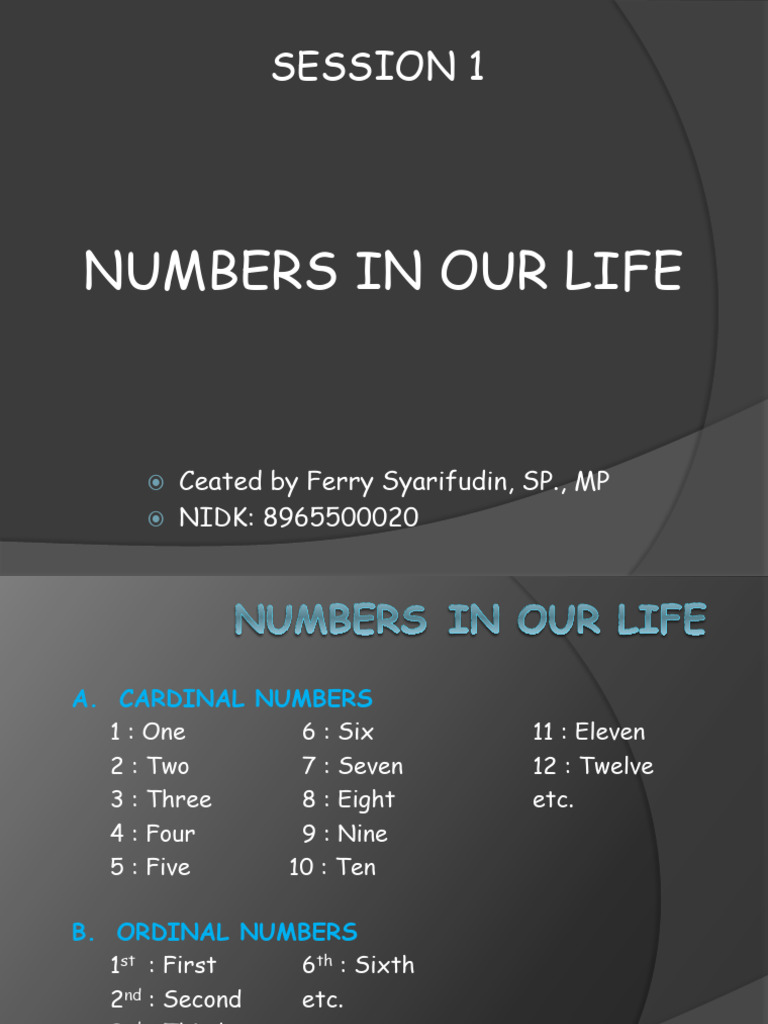Numbers in Everyday Life Guide | PDF | Verb | Semantic Units