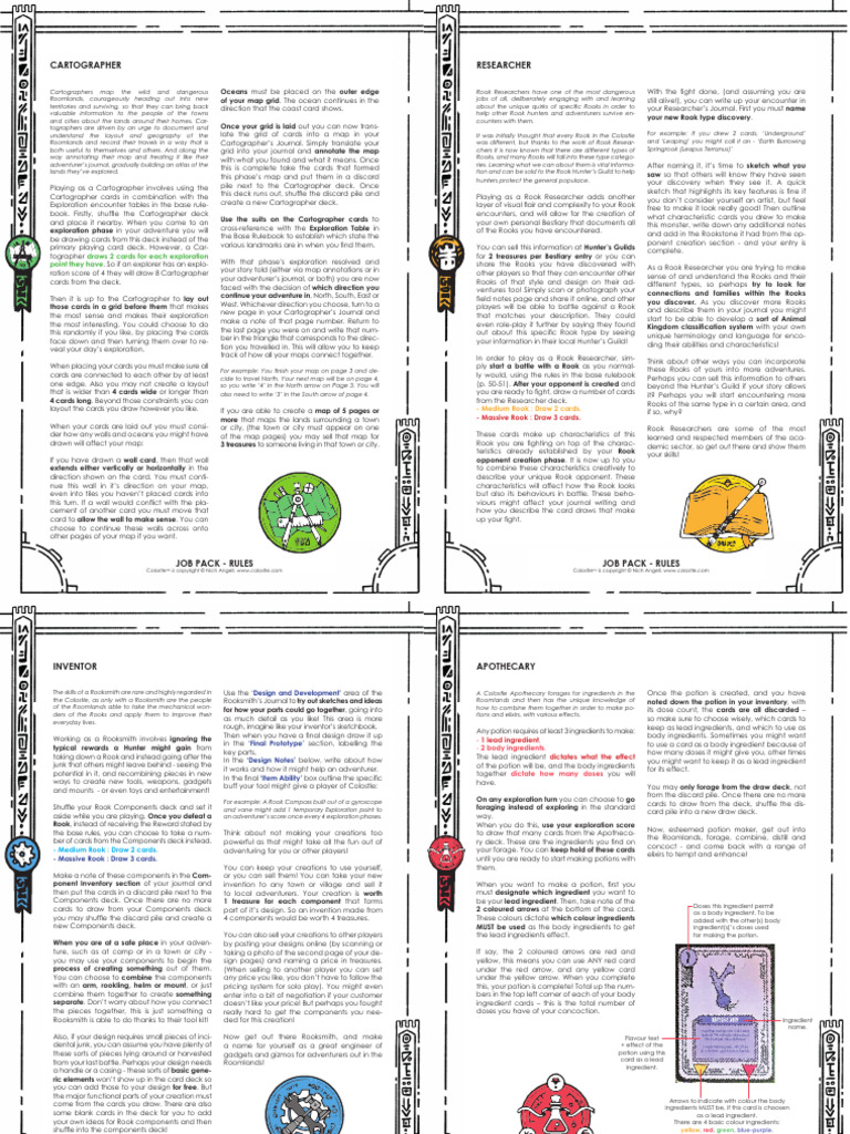Colostle Jobpack Rules | PDF | Cartography | Playing Cards