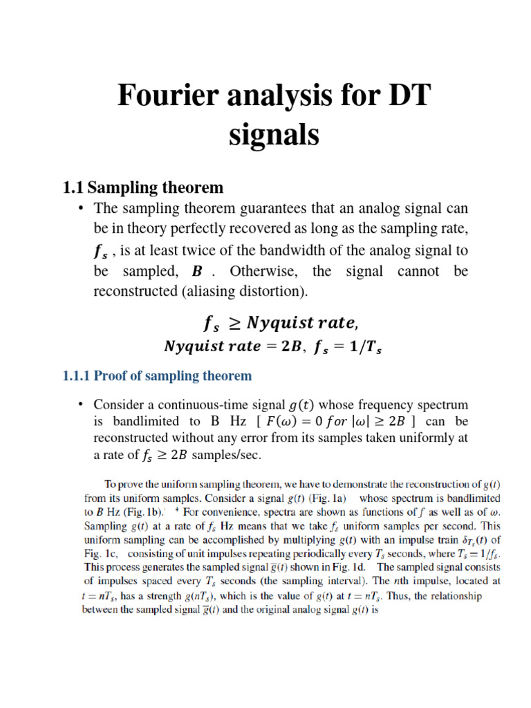 4 Fourier Analysis For Dt Signals Part1 Pdf Spectral Density Discrete Fourier Transform