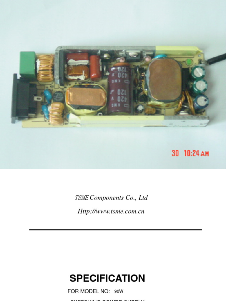 90W Switching Power Supply Specs | PDF | Power Supply | Alternating Current