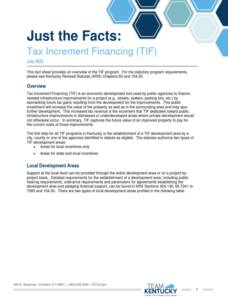 Just The Facts: Tax Increment Financing (TIF) | PDF | Taxes | Government