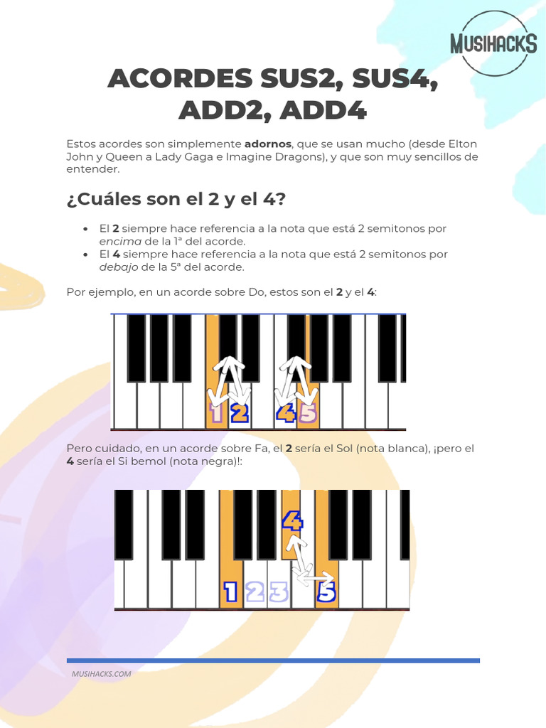Musihacks - Acordes Sus2 Sus4 Add2 y Add4 | Descargar gratis PDF ...