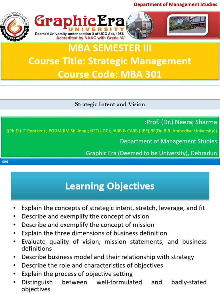 Strategic Intent and Vision | PDF | Strategic Management ...