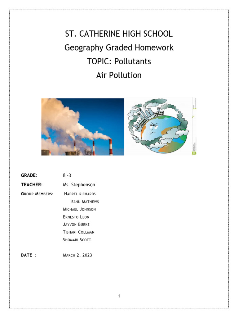 Michaels Prject Geography | PDF | Air Pollution | Pollution