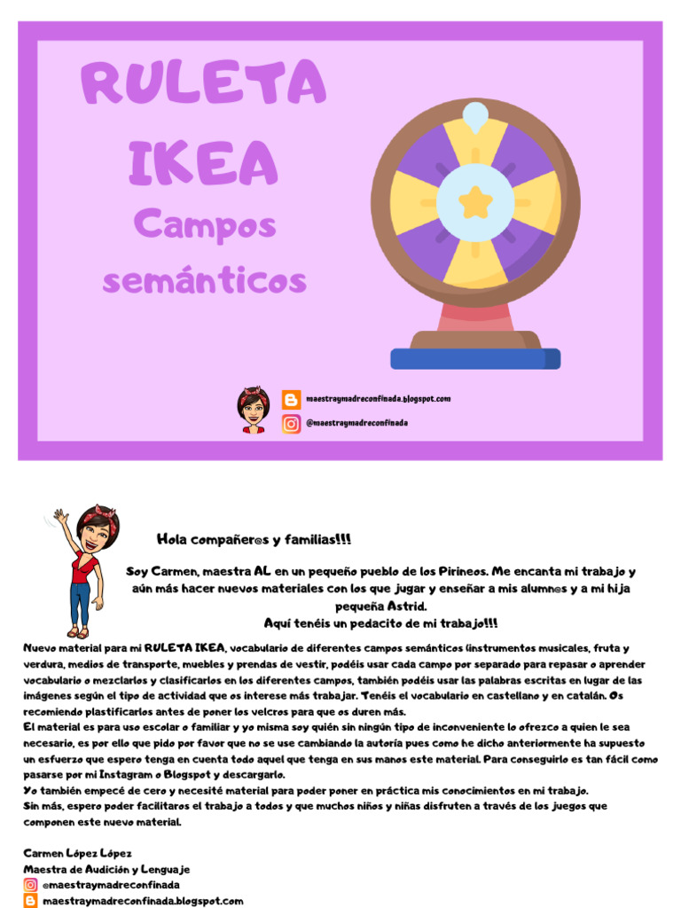 Ruleta Didáctica IKEA para Niños | PDF | Producción musical ...
