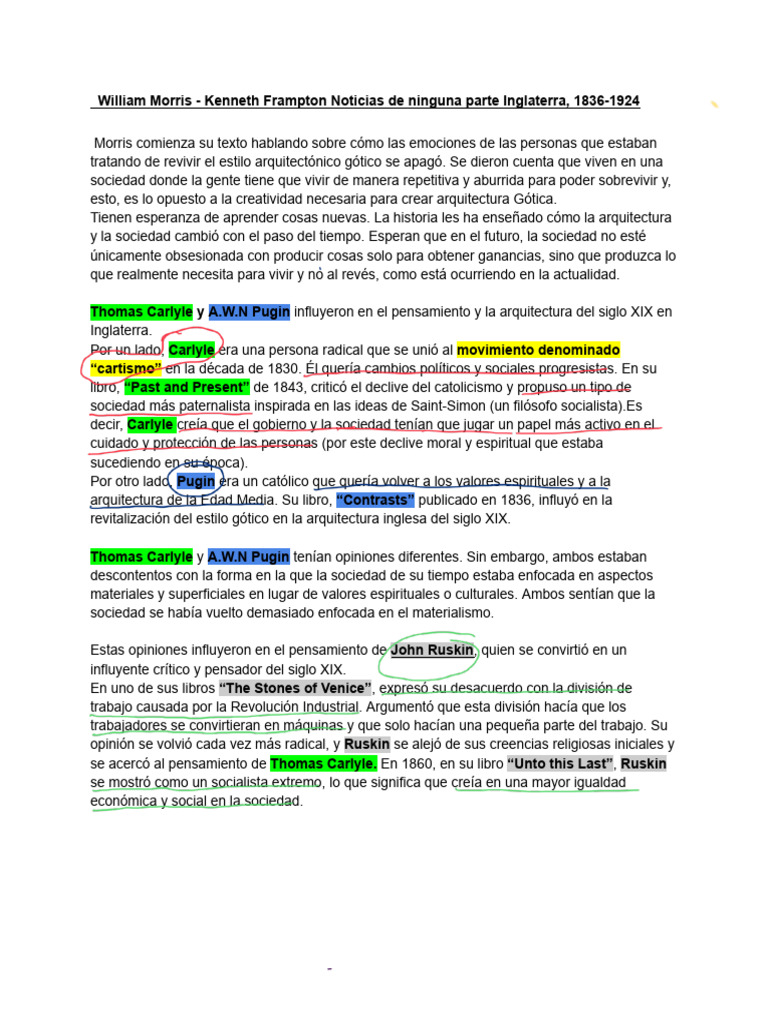 Kenneth (Morris), Loos | PDF | Hermandad prerrafaelita | John Ruskin