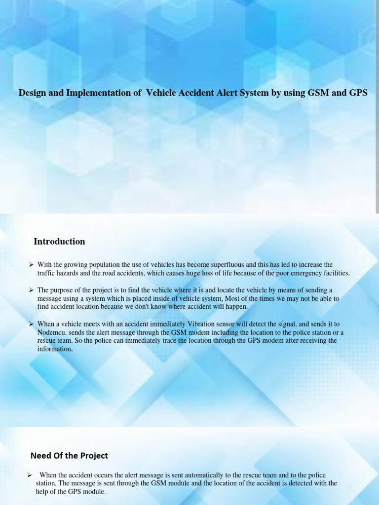 Vehical Accident Alert System Presentation 2 | Download Free PDF ...