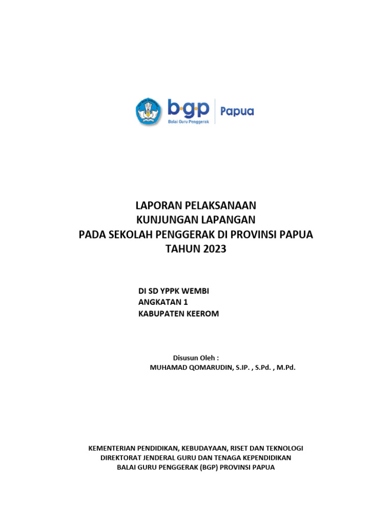 FORMAT LAPORAN KUNLAP SD Wembi | PDF
