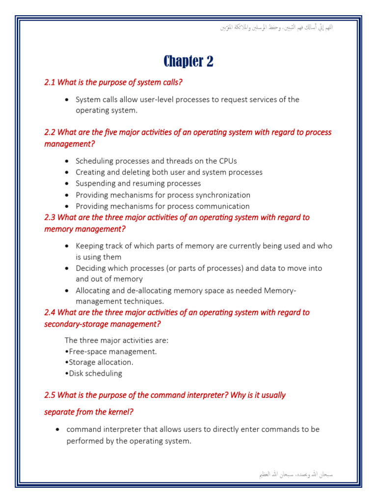 Chapter 2 Answers | PDF | Booting | Operating System