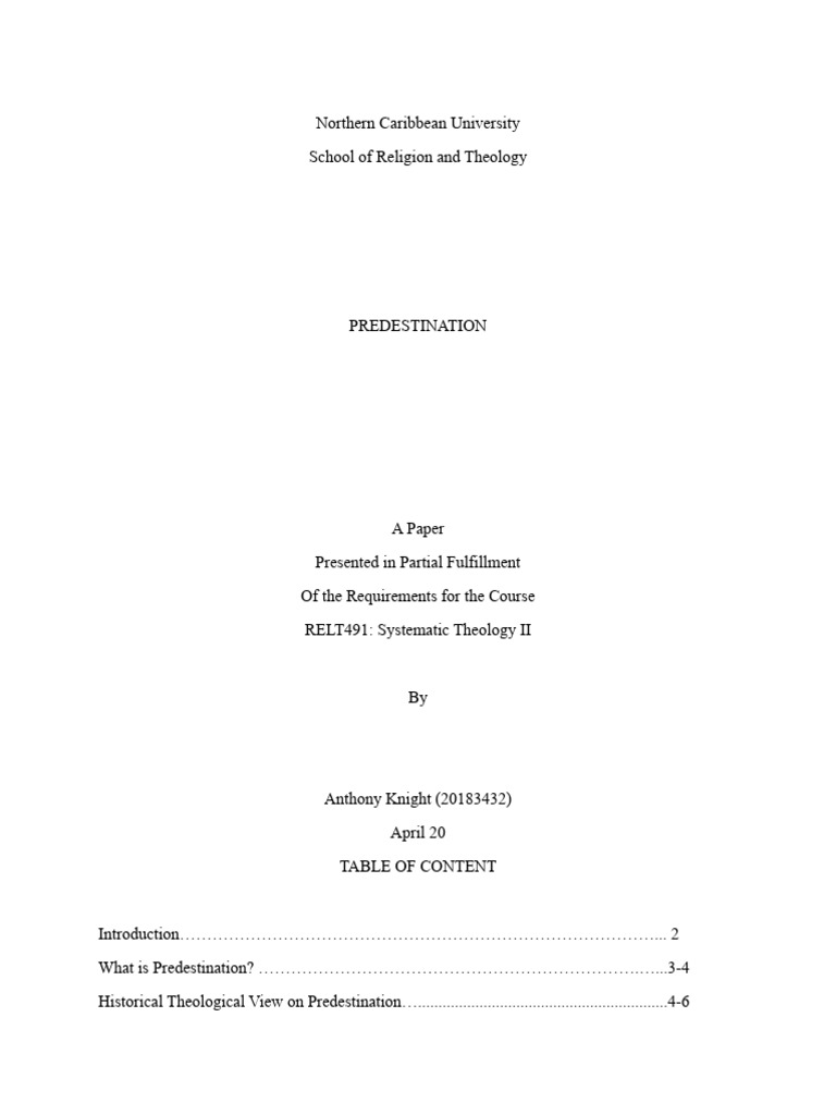 Understanding Predestination in Theology | PDF | Predestination | Grace ...