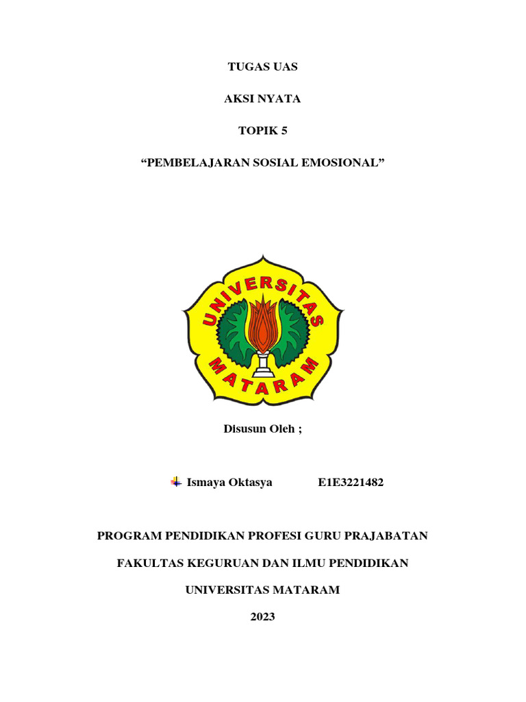 Uas Aksi Nyata Topik 5 Pse (Ismaya Oktasya) | PDF | Karier & Perkembangan