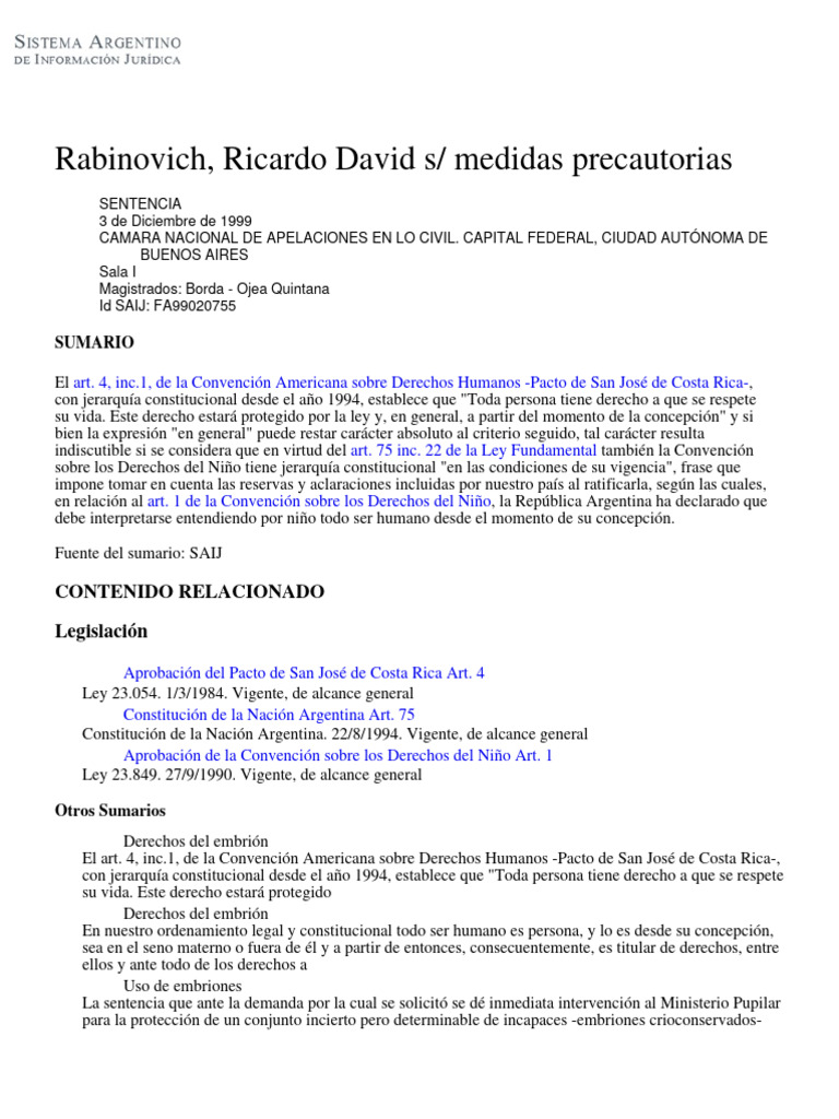Rabinovich, Ricardo David S - Medidas Precautorias | PDF | Convenio ...