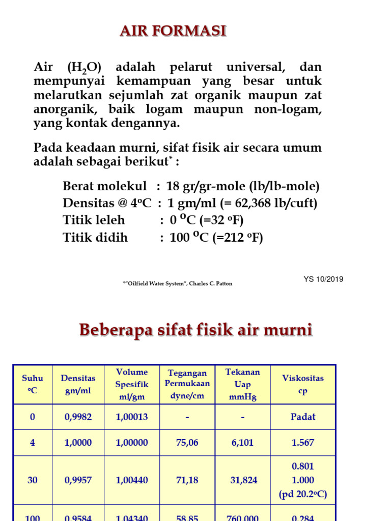 Sifat Fisik dan Kimia Air Formasi | PDF
