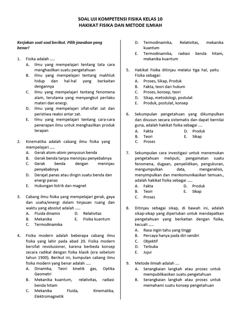 Hakikat Fisika Dan Metode Ilmiah | PDF | Sains & Matematika